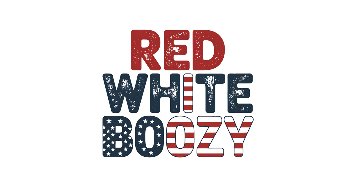Red White & Boozy Retro USA America Flag Happy 4th of July - Red White ...