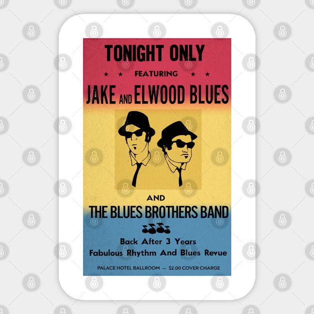 Blues Brothers Concert Poster - Blues Brothers - Sticker | TeePublic