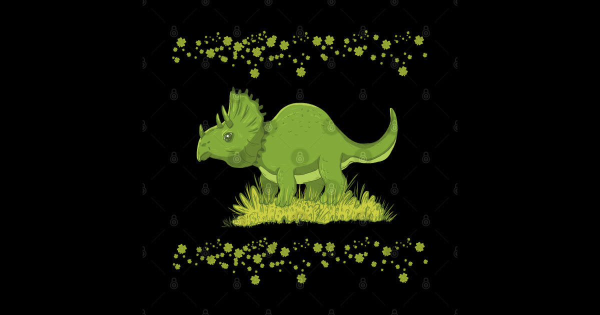 Shamrock dino st patricks day - Prehistoric Creature - Sticker | TeePublic