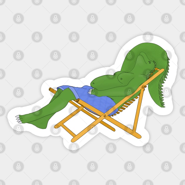 Dinosaur's Summer Vacation - Dinosaur Funny - Sticker | TeePublic