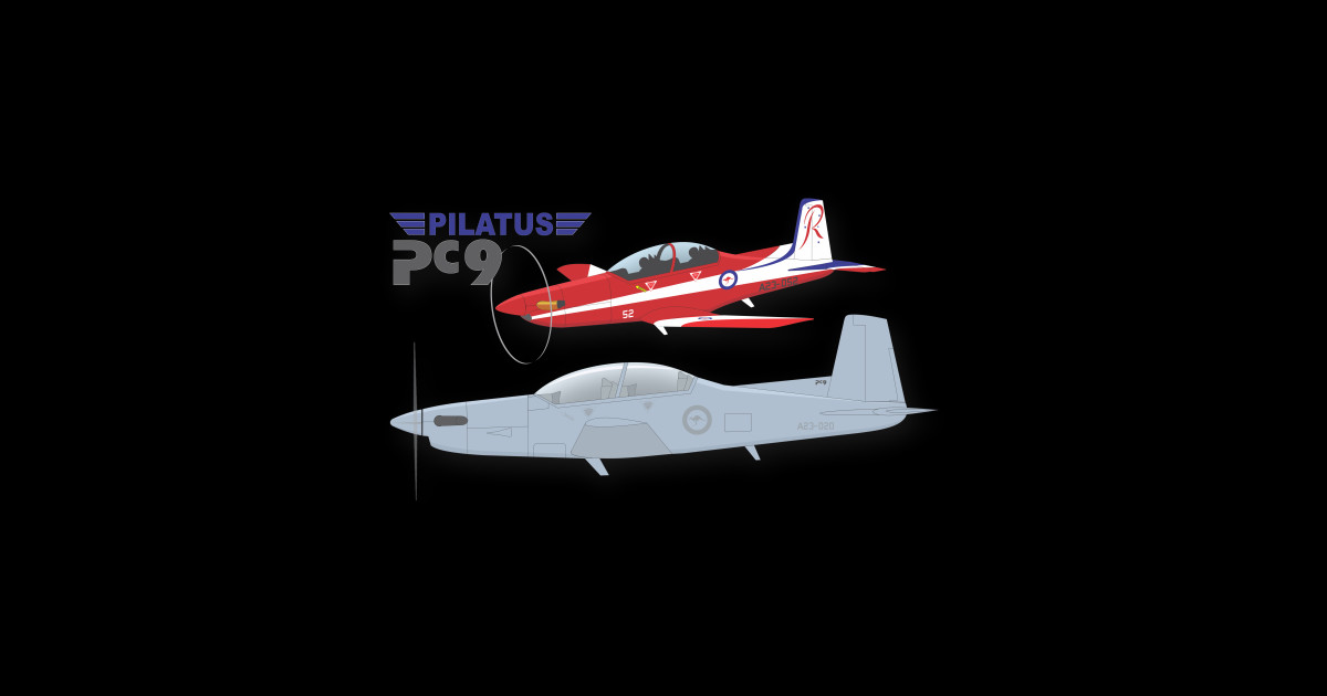 Pilatus PC-9 - Pilatus - Sticker | TeePublic