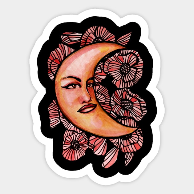 Moon Face - Moon Face - Sticker | TeePublic