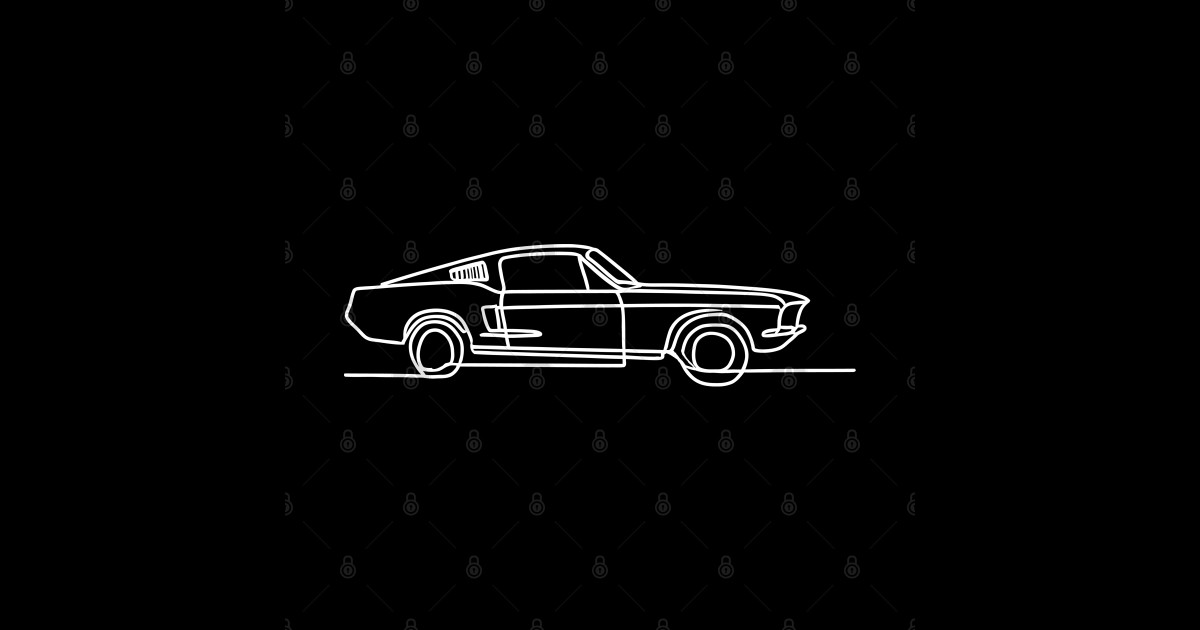 Ford mustang Line Drawing - Ford Mustang - Sticker | TeePublic