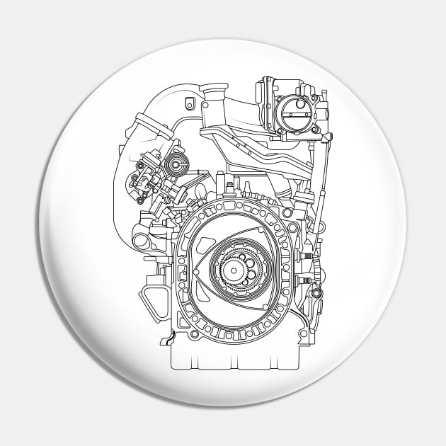 Mazda RX-7 FC FD RX-8 engine Vankel rotary engine blueprint - Mazda Rx ...