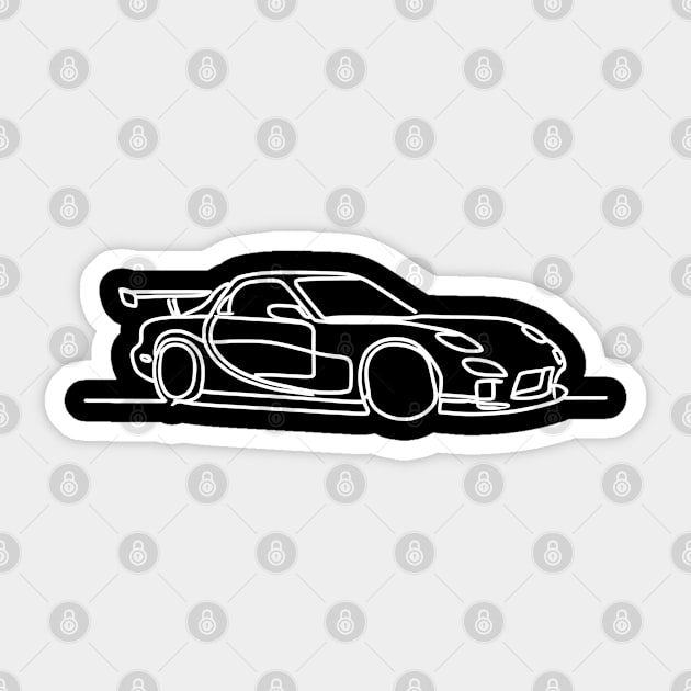 Mazda RX7 Line Drawing - Mazda Rx7 - Sticker | TeePublic