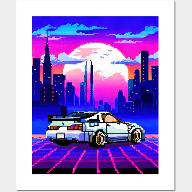 Pixel Toyota Supra - Vaporwave - Posters and Art Prints | TeePublic