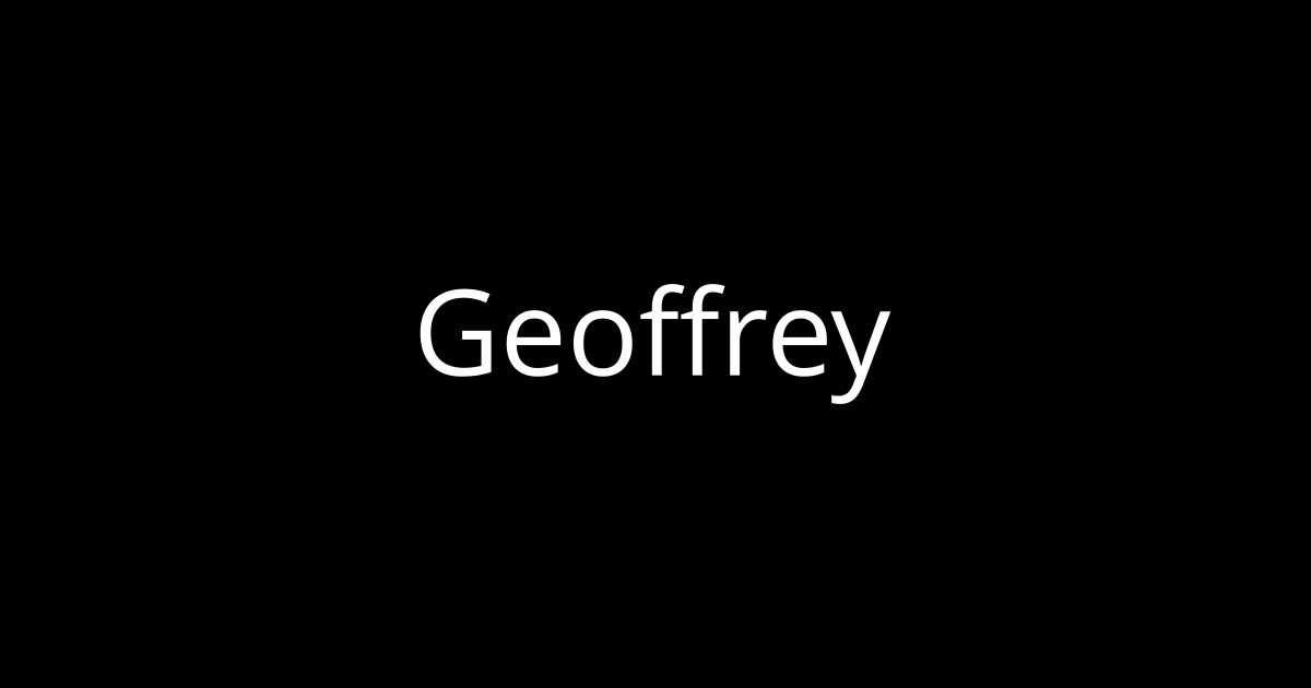 Name Geoffrey Open Sans Font White - Geoffrey - Sticker | TeePublic