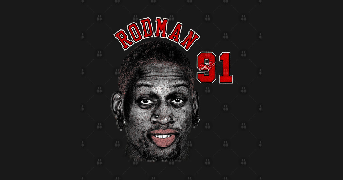 Dennis Rodman Bulls 91 Vintage - Dennis Rodman - T-Shirt | TeePublic