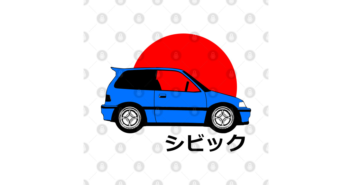 Civic EF - Honda - Sticker | TeePublic