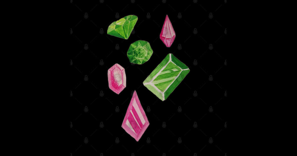 Emeralds and ruby gems - Gemstone - Sticker | TeePublic