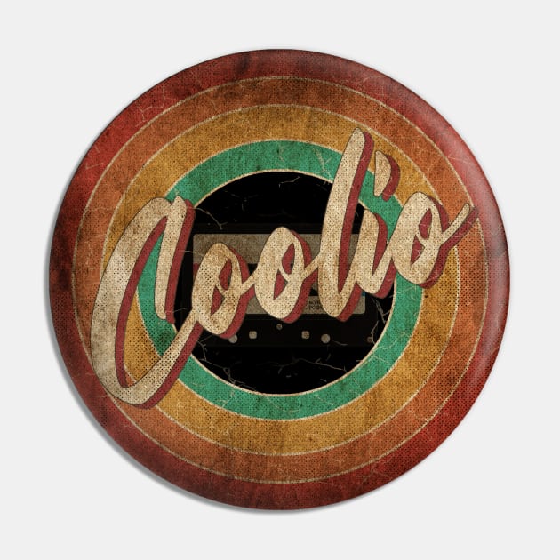 Coolio Vintage Circle Art - Coolio - Pin | TeePublic