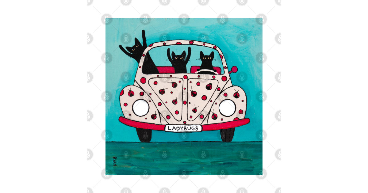 The Ladybug Road Trip - Cat - T-Shirt | TeePublic