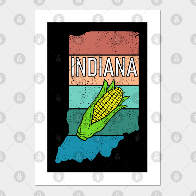 Indiana Hoosier Corn State Outline - Indiana State Outline - Posters ...