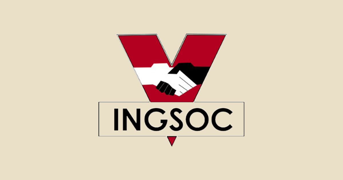 INGSOC. GEORGE ORWELL 1984 NOVEL LOGO - Literature - T-Shirt | TeePublic