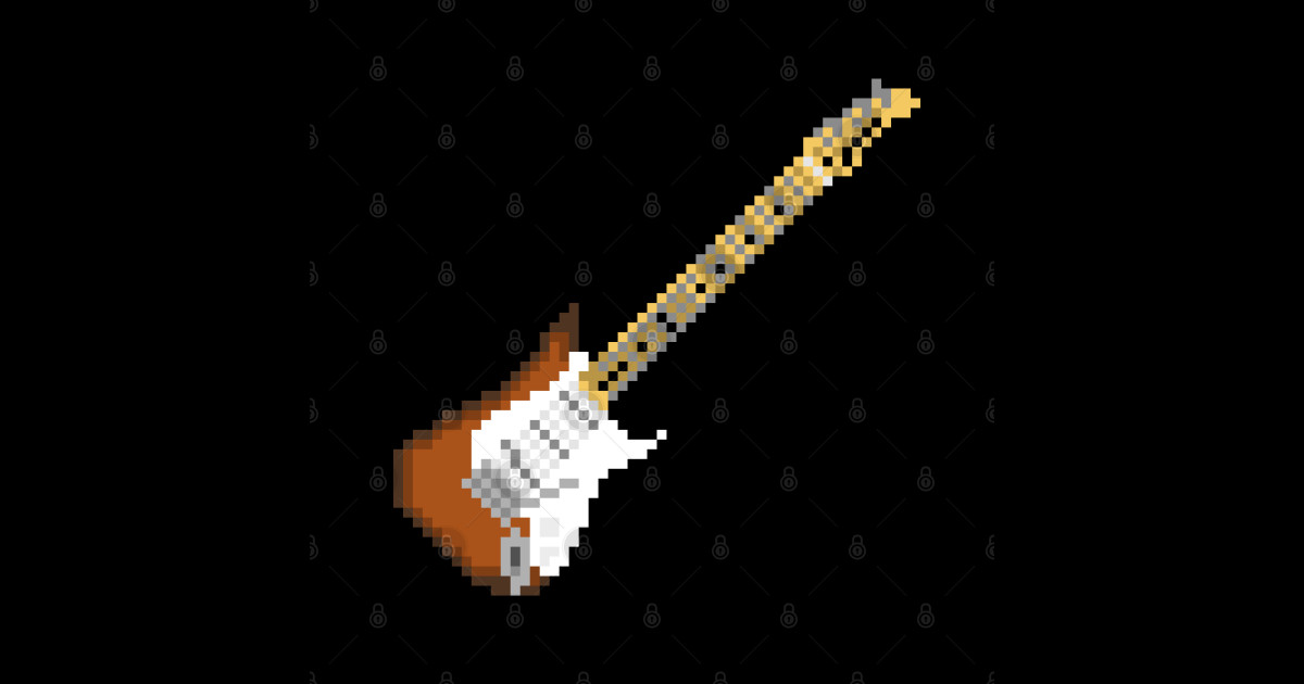 8 Bit Guitar - Rock - Sticker | TeePublic