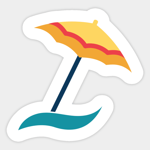 Beach Umbrella - Beach - Sticker | TeePublic
