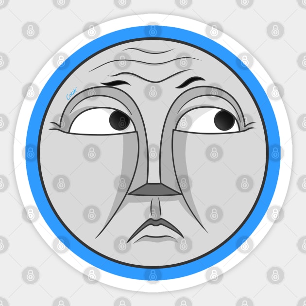 Gordon grumpy face - Thomas Tank Engine - Sticker | TeePublic