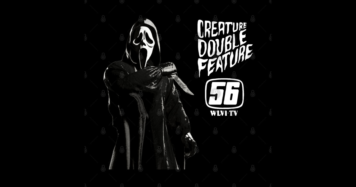 Ghostface Creature Double Feature Retro - Scream Movie - Sticker ...