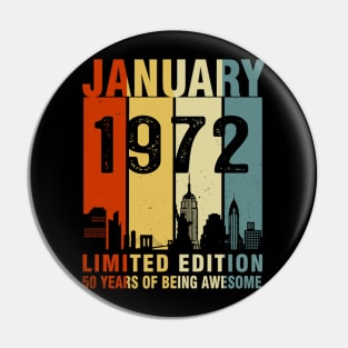 January 1972 Limited Edition 50 Years Pins and Buttons for Sale | TeePublic