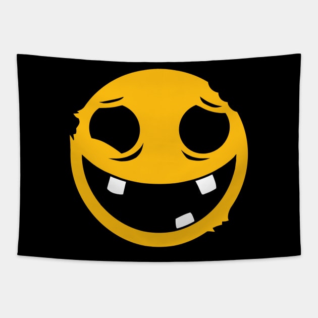 Zomie Beat Up Smiley Face - Emoji - Emoji - Tapestry | TeePublic