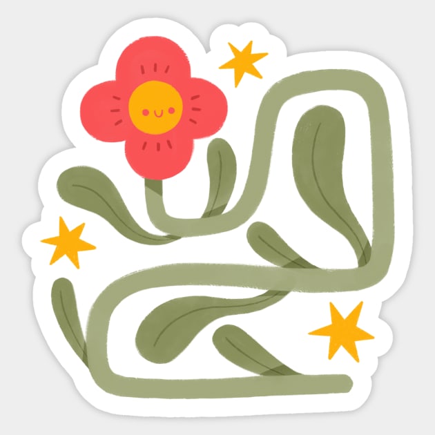 Wiggly Flower - Flower - Sticker | TeePublic