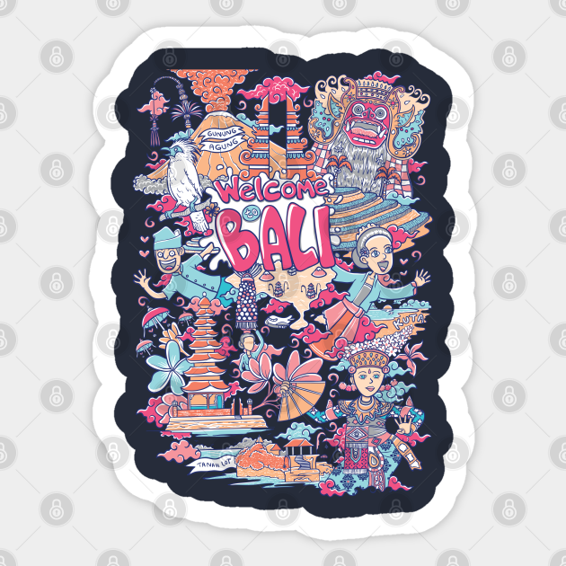 welcome to bali indonesia - Bali - Sticker | TeePublic