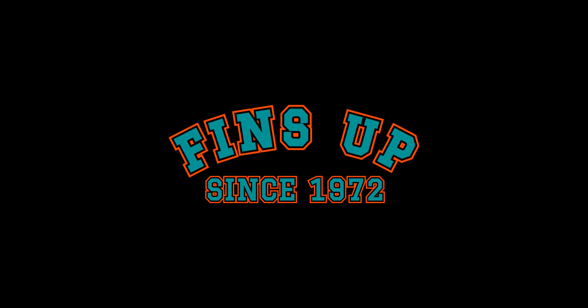 Fins Up Since 1972 - Fins Up - Sticker | TeePublic