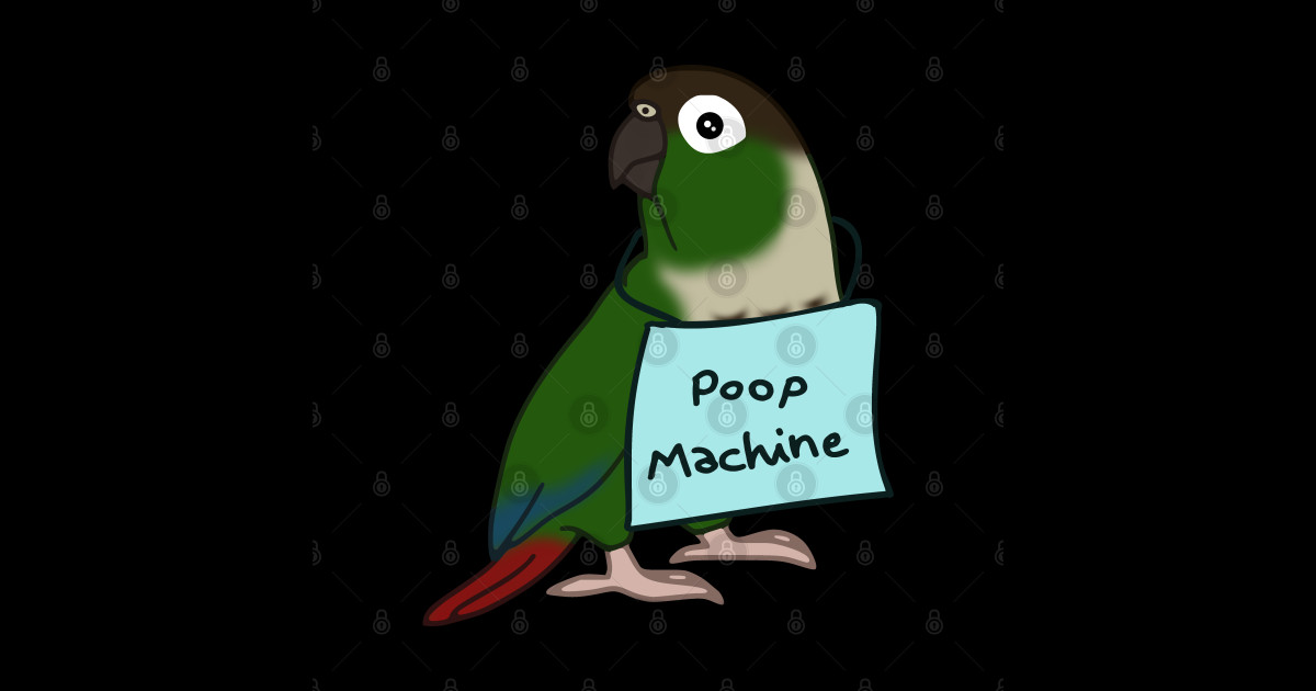 Poop Machine Green cheeked conure - Birb Memes - Sticker | TeePublic
