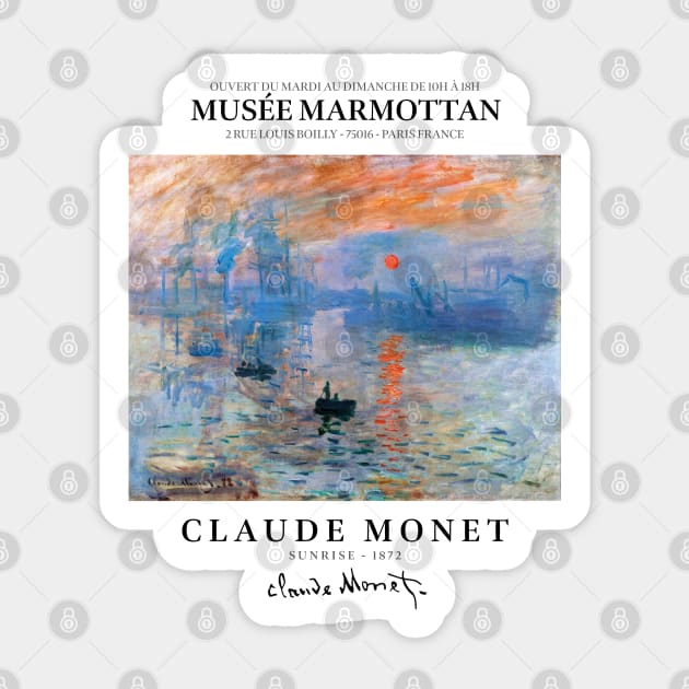 Claude Monet - Sunrise Exhibition Design - Monet - Sticker | TeePublic