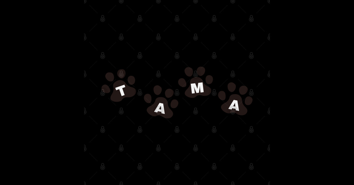 Tama Paw Print Typography - Tama Paw Prints - Sticker | TeePublic