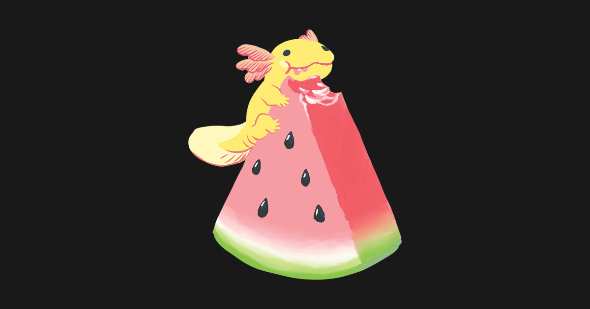 Snaxy Watermelon - Axolotl - T-Shirt | TeePublic