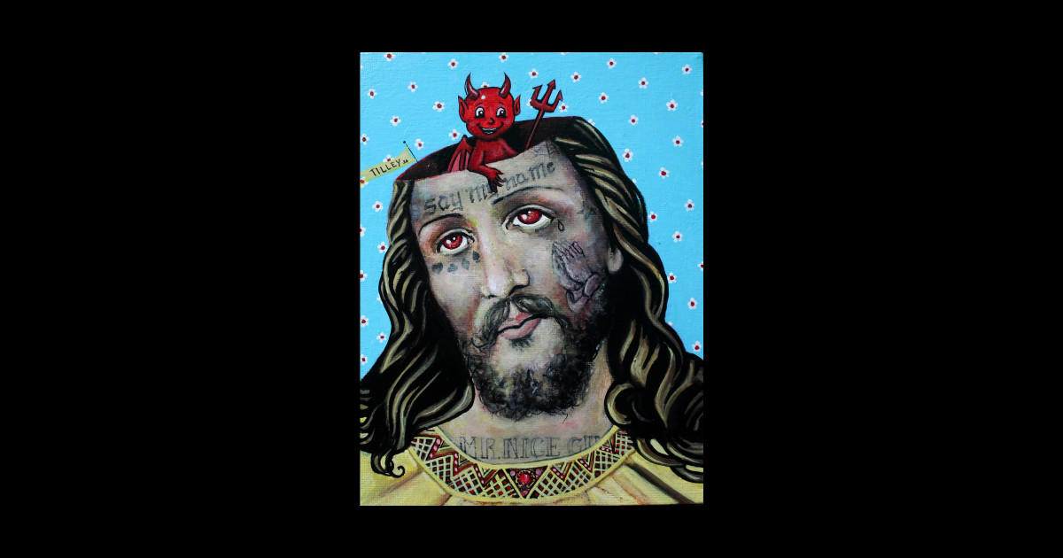 mr. NICE GUY say my name. devil jesus combo original painting by tyler ...