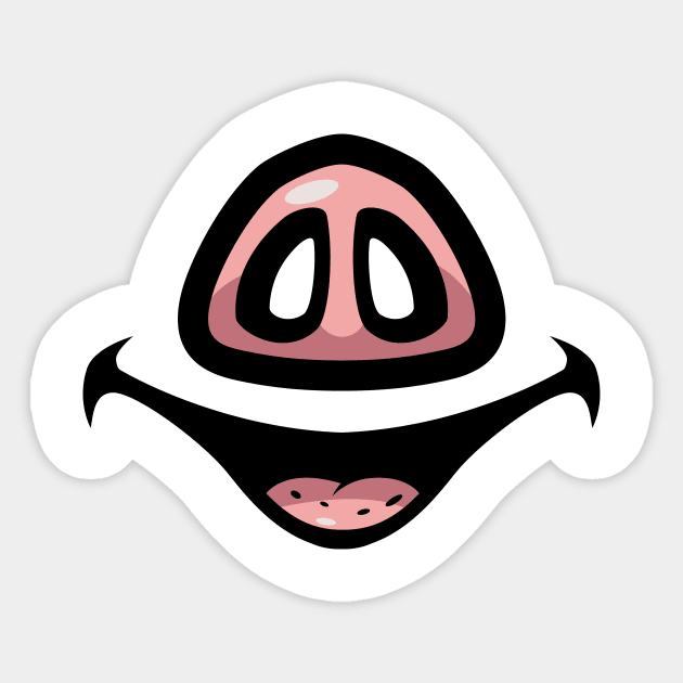 Pig Face Cartoon - Pig Face - Sticker | TeePublic