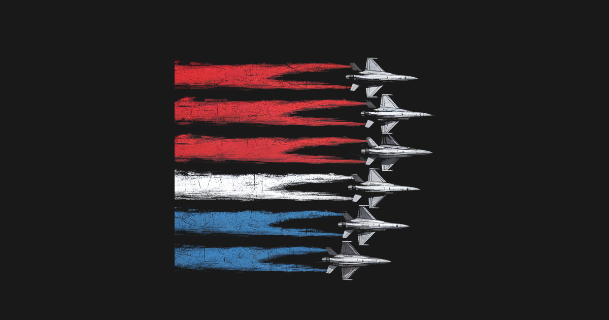 Patriotic Red White Blue USA Flag Fighter Jets 4th of July - Patriotic ...