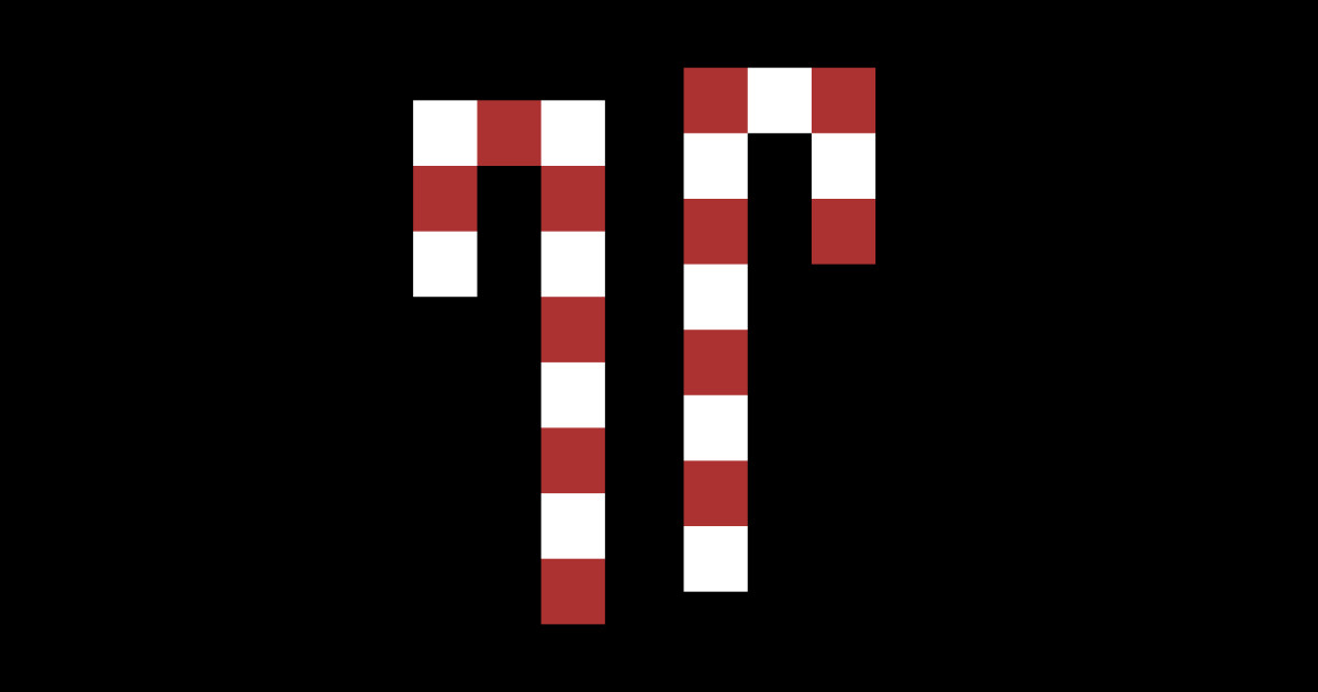 Pixel Peppermint Candy Canes - 8bit Candy Cane - Sticker | TeePublic