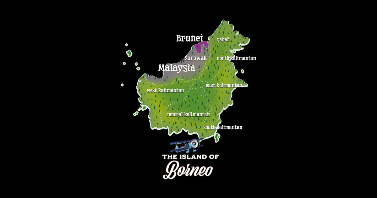 The Island of Borneo map - The Island Of Borneo Map - Posters and Art ...