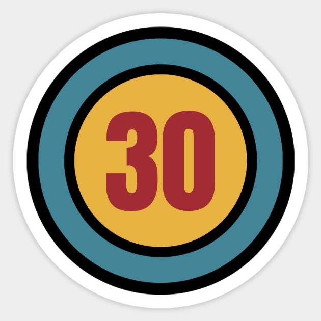 The Number 30 - thirty - thirtieth - 30th - Thirty - Sticker | TeePublic
