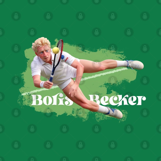 Boris Becker cartoon - Tennis - T-Shirt | TeePublic