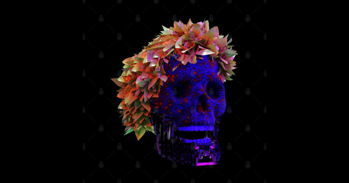 skull from the future - Skull Art Design - Sticker | TeePublic
