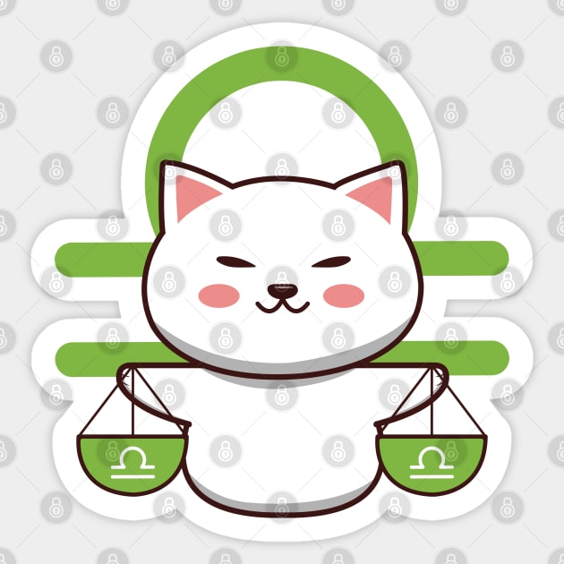 Libra Zodiac Cat - Libra - Sticker | TeePublic