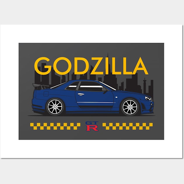 GTR R34 Godzilla - R34 - Posters and Art Prints | TeePublic
