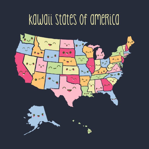 Kawaii States of America - Kawaii - T-Shirt | TeePublic