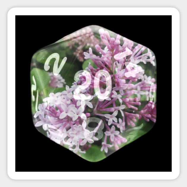 Nat 20 Pink Blossom with Green Leaves - Nat20 - Sticker | TeePublic