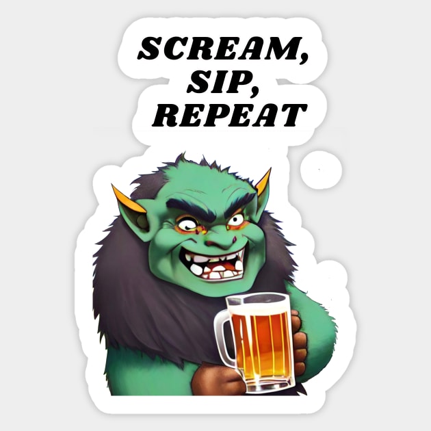 Scream, Sip, Repeat - Halloween Party - Halloween Party - Sticker ...