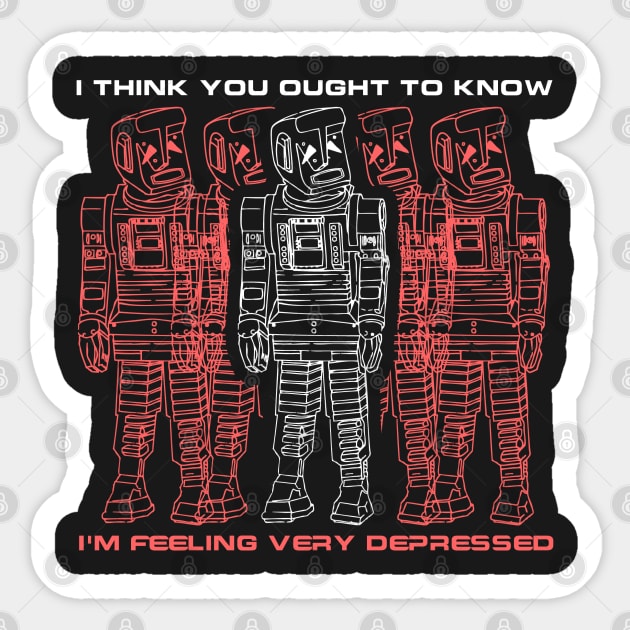 Marvin the Paranoid Android - Hitchhikers Guide To The Galaxy - Sticker ...
