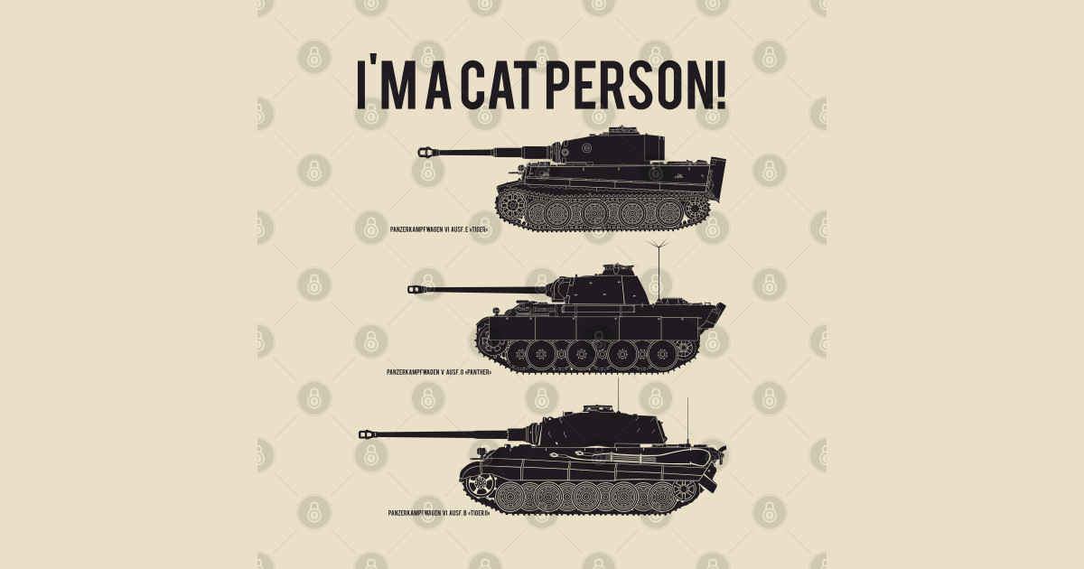 Three German Tank Cats Img A Cat Person black Version - German Tanks ...
