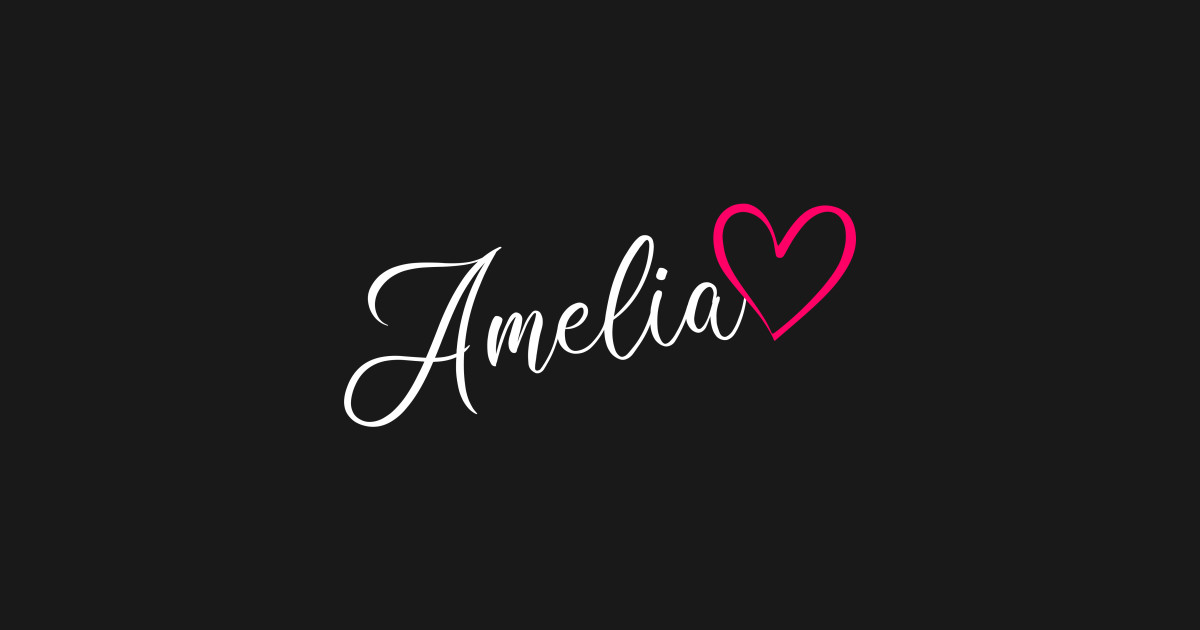 Amelia Name Calligraphy Pink Heart Amelia Name Posters And Art