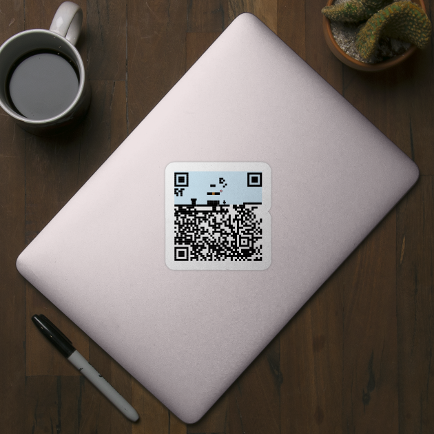 Super QR Code Bros - Game - Sticker | TeePublic