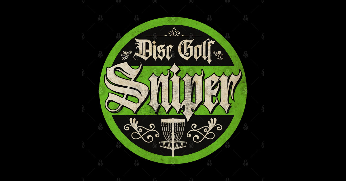Vintage Green Disc Golf Sniper - Disc Golf Gifts - Sticker | TeePublic