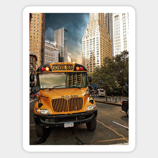 school bus - American - Sticker | TeePublic